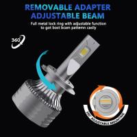 China YOUCHESHI New 90W High-Power H7 Car LED Headlight 5200LM 24V 6500K Cool White Aluminum+Brass 81LM/W 24-Month Warranty Universal for sale