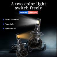 China High Performance 120W LED Car Headlights 12V IP68 Waterproof 9000LM H7 Double Color Bulb New Condition 24 Months Warranty for sale