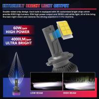 China Super Bright 7000Lm 120W H7 LED Headlight Bulb 24V Auto White Color Lighting System Canbus Function New Condition H1 Shape for sale