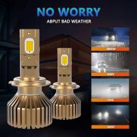 China New 200W Super High Power 12000Lm Aluminum+Brass LED Headlight H7 Bulb Universal Cars Trucks 6500K 12V-24V Retrofit/Upgrade for sale