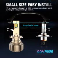 China New Design White 6500K 100W 10000LM Full Capacity 12V/24V IP68 Waterproof Universal Fitment H7 LED Car Headlight Bulbs for sale