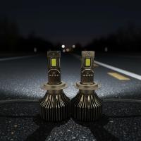 China New Design Gold Color 6500K 300W 27000LM Full Capacity 12V/24V LED Car Headlight Bulbs for H7 with 2 Years Warranty for sale