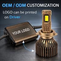 China 300W 27000LM New Design 6500K Full Capacity 12-24V IP68 Waterproof Gold LED Car Headlight Bulbs for H7 2-Year Warranty Universal for sale