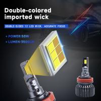 China New Super Bright Auto Car Headlamp Auto Lighting Systems H11 Double Color Led Headlight Bulb for sale