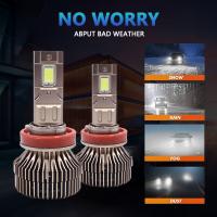 China Super Bright 200W H11 LED Headlight Bulb 18000Lm Aluminum Car Lights 6500K 12V New for sale