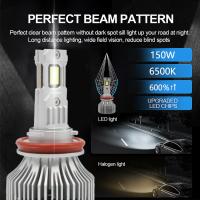 China New Design Silver 6500K 300W 27000LM IP68 Waterproof Universal Fitment 12V 24V LED Car Headlight Bulbs H1/H7/H11/9005/880 2 Year for sale