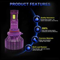China New Design Purple Color 6500K 300W 27000LM Full Capacity 12V/24V IP68 Waterproof Universal Fitment LED Car Headlight Bulbs 2 for sale