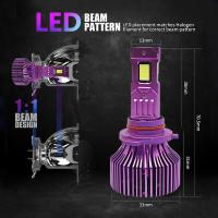 China New Design Purple Color 6500K 300W 27000LM Full Capacity 12V/24V IP68 Waterproof Universal Fitment LED Car Headlight Bulbs 2 for sale