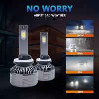 China 880 Universal White LED Headlights Cars Trucks 90W High Brightness 6500K Color H27 24V Full Capacity 5000LM Aluminum+Brass Auto for sale