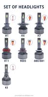 China 880 Universal White LED Headlights Cars Trucks 90W High Brightness 6500K Color H27 24V Full Capacity 5000LM Aluminum+Brass Auto for sale