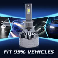 China 24V 90W High Power CANBUS Compatible H3 LED Headlight Bulbs 6500K 5200LM Aluminum+Brass 24 Months Warranty Universal Fitment for sale