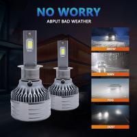 China 24V 90W High Power CANBUS Compatible H3 LED Headlight Bulbs 6500K 5200LM Aluminum+Brass 24 Months Warranty Universal Fitment for sale