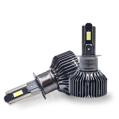 China Alloy Brass H3 LED Headlight Bulb Universal 120W 24V 9000LM New 6500K Cool White Color Temperature Front Lamp Auto Lighting for sale