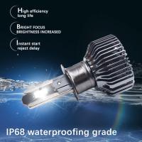 China Alloy Brass H3 LED Headlight Bulb Universal 120W 24V 9000LM New 6500K Cool White Color Temperature Front Lamp Auto Lighting for sale
