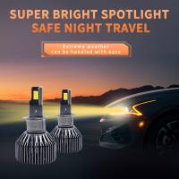 China New YOUCHESHI Auto Lighting 7000LM IP68 Waterproof 100W H3 Double Color LED Headlight Bulb Aluminum+Brass 24V Universal Fitment for sale