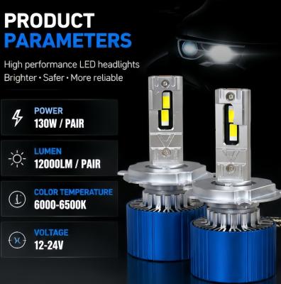 China New China Factory YOUCHESHI H7 240W 12V/24V Car LED Headlights High Brightness 12000LM 6500K White Aluminum+Brass Universal for sale