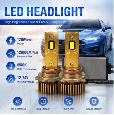 China Premium 9005 LED Headlight Bulbs with 60W High Power and 6000LM Brightness IP68 Waterproof for Universal Cars for sale