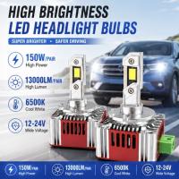 China D1 LED Headlight Bulb with 13000LM Super Bright Output, 50,000 Hours Lifespan and Turbine Cooling Fan for sale