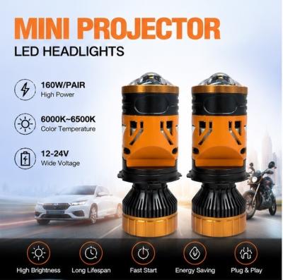 China 160W/pair Mini Projector with 6000K-6500K Color Temperature and 12-24V Power Range for sale