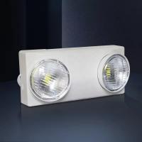 China Fire Emergency Lights Rechargeable LED Double-headed Emergency Lights Wholesale Lithium Ion Battery White Li-ion 80 2 X for sale