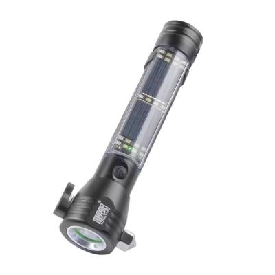 China Super Bright LED Lighting Lantern Outdoor Travel Self-driving Tour Portable Life-saving Hammer Torch Solar Charging Flas for sale