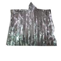 China Camping Survival Cold Insulation Blankets Cloak Waterproof Thermal Raincoat Aluminum Disposable Emergency Foil Poncho for sale