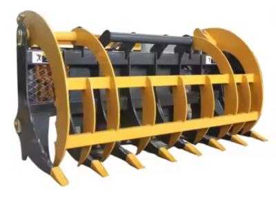China Skid Steer Loader Attachment Grass Grapple Two-Cylinder , Single Jaw Grapple for sale