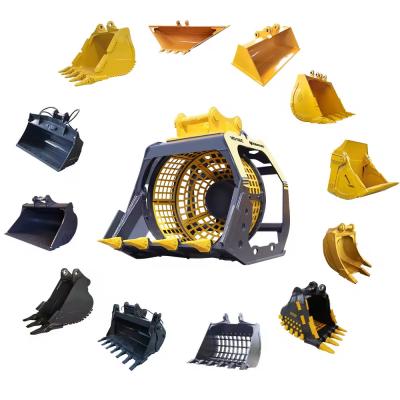 China High Quality Excavator Attachment Sand Soil Screening Bucket Rotary Screening Bucket for sale