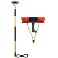 China 7.3 Meters Window Cleaning Equipment Aluminum Long Reach Water Fed Pole Solar Panel Cleaning Brush For Household for sale