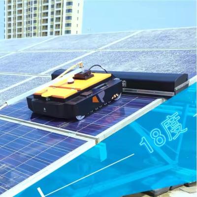 China Anti-fall Logo Customized Machine For Solar Power Panel Cleaning Brush Robot Automatic for sale