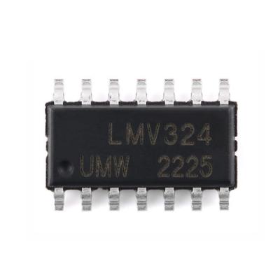China LMV324IDR SOIC-14 Four-channel low-power rail-to-rail operational amplifier chip IC linear device electronic components for sale