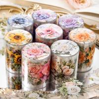 China 2M Roll Flower Series PET Adhesive Tape Decorative Circular Sticker 8 Styles Double Sided 1mm for sale
