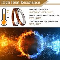 China 4 Rolls High Temperature Heat Resistant Adhesive Tape 10mm x 33m Silicone for Sublimation Heat Press for sale