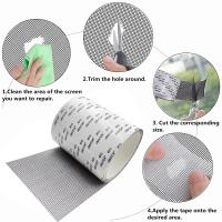 China Waterproof Acrylic Window Net Mosquito Net 5cm Width Hot Melt Adhesive Single Sided 2m Length for Screen Repair for sale