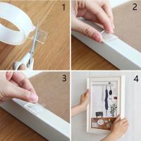 China Transparent Nano Tape Strip 3m Reusable Double Sided Sticky Adhesive Waterproof Load Bearing 30kg for sale