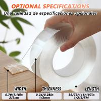 China Nano Transparent Acrylic Double Sided Adhesive Tape 50m Washable Removable Masking Tape for sale