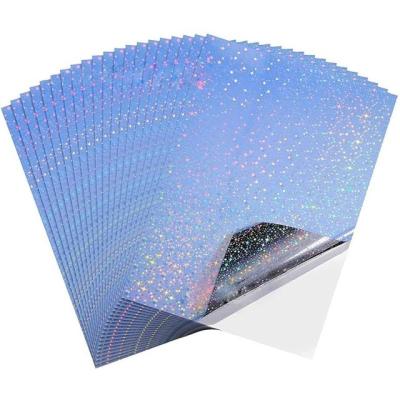 China Holographic Vinyl Sticker Waterproof Inkjet Printable Die Cut Self-Adhesive Paper 297x210x0.2mm for sale