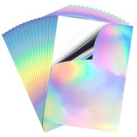 China Holographic Vinyl Sticker Waterproof Inkjet Printable Die Cut Self-Adhesive Paper 297x210x0.2mm for sale