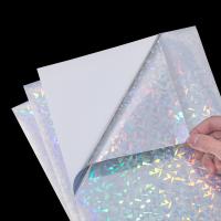 China Holographic Vinyl Sticker Waterproof Inkjet Printable Die Cut Self-Adhesive Paper 297x210x0.2mm for sale