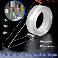 China Transparent Double Sided Adhesive Tape 1mm Thick Strong Sticky Nano Grip Die Cut Masking Sticker Washable Reusable for sale