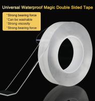 China Transparent Double Sided Adhesive Tape 1mm Thick Strong Sticky Nano Grip Die Cut Masking Sticker Washable Reusable for sale