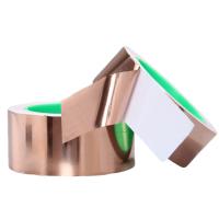 China Double Sided Copper Foil Tape 0.1mm EMI Shielding Conductive Adhesive for Guitar Electrical Repairs for sale