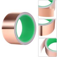 China Double Sided Copper Foil Tape 0.1mm EMI Shielding Conductive Adhesive for Guitar Electrical Repairs for sale
