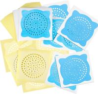 China Non-Woven Fabric Shower Drain Hair Catcher Sticker 1mm Thickness Easy Tear Adhesive Floor Drain Filter for sale