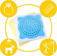 China Non-Woven Fabric Shower Drain Hair Catcher Sticker 1mm Thickness Easy Tear Adhesive Floor Drain Filter for sale
