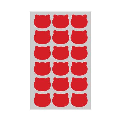 China Red Cat Head Wedding Decoration Stickers Double-Sided Tape No Trace Acrylic Glue for Plastic Bags 5cm for sale