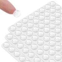 China Clear Rubber Door Stoppers Square Pattern Cabinet Bumpers 10mm Self-Adhesive High Viscosity for sale