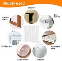 China Clear Rubber Door Stoppers Square Pattern Cabinet Bumpers 10mm Self-Adhesive High Viscosity for sale