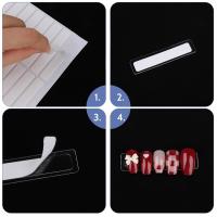 China 12 Sheets Double Sided Acrylic Nail Tape Clear Mounting Tape for Press on Nails Nail Art Packaging with Tweezers for sale