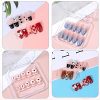 China 12 Sheets Double Sided Acrylic Nail Tape Clear Mounting Tape for Press on Nails Nail Art Packaging with Tweezers for sale